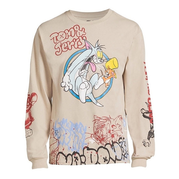 Tom and Jerry | Shirts | Tom And Jerry Mens Long Sleeved Graphic Tshirt ...